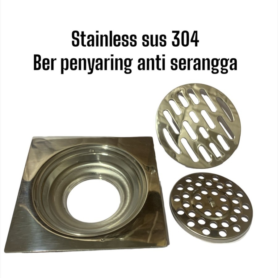 Jual Floor Drain Stainless SUS 304 ANTI SERANGGA model Toto & wasser | Shopee Indonesia