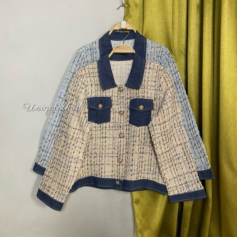 Jual Cassie Blazer Tweed Import | Shopee Indonesia