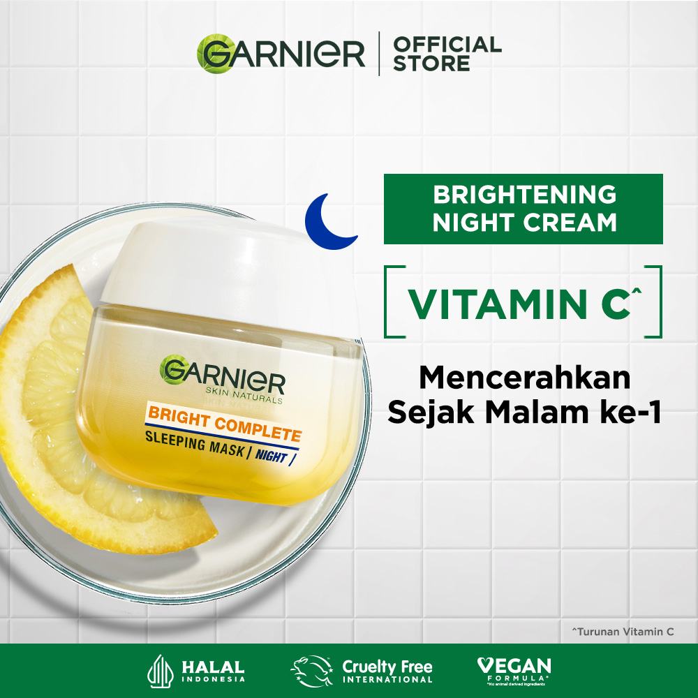 Jual MFI - GARNIER Bright Complete Vitamin C Yoghurt Sleeping Mask Night l Netto 20ML l 50ML ...