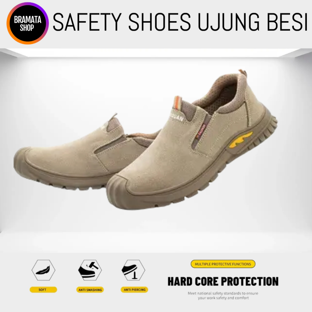Jual Sepatu Safety Ujung Besi Baja Sepatu Safety Slip On Modis | Shopee ...