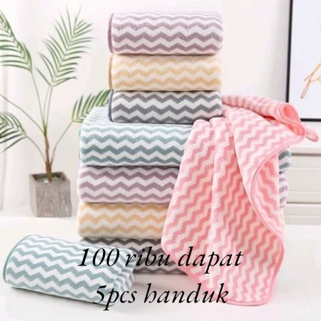 Jual Handuk Mandi Dewasa 100 ribu dapat 5pcs Handuk Tebal Daya serap ...