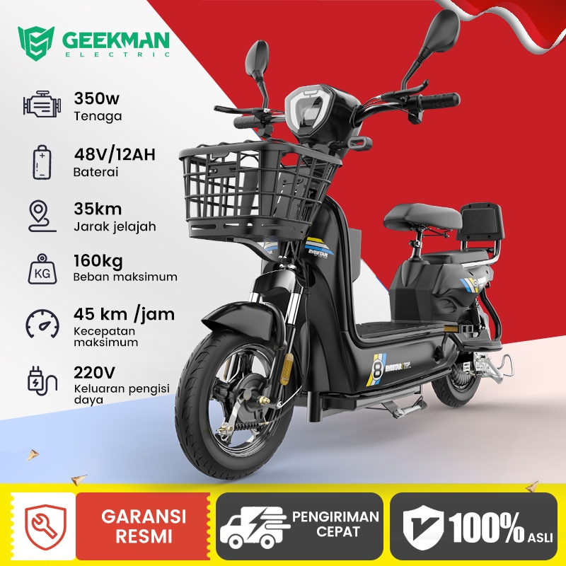 Jual GEEKMAN Sepeda Listrik City Terbaru 500 Watt Sepeda Motor 48V/12AH ...