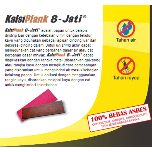Jual listplank | lis plang KALSIPLANK 8 JATI tebal 8mm panjang 3 meter ...