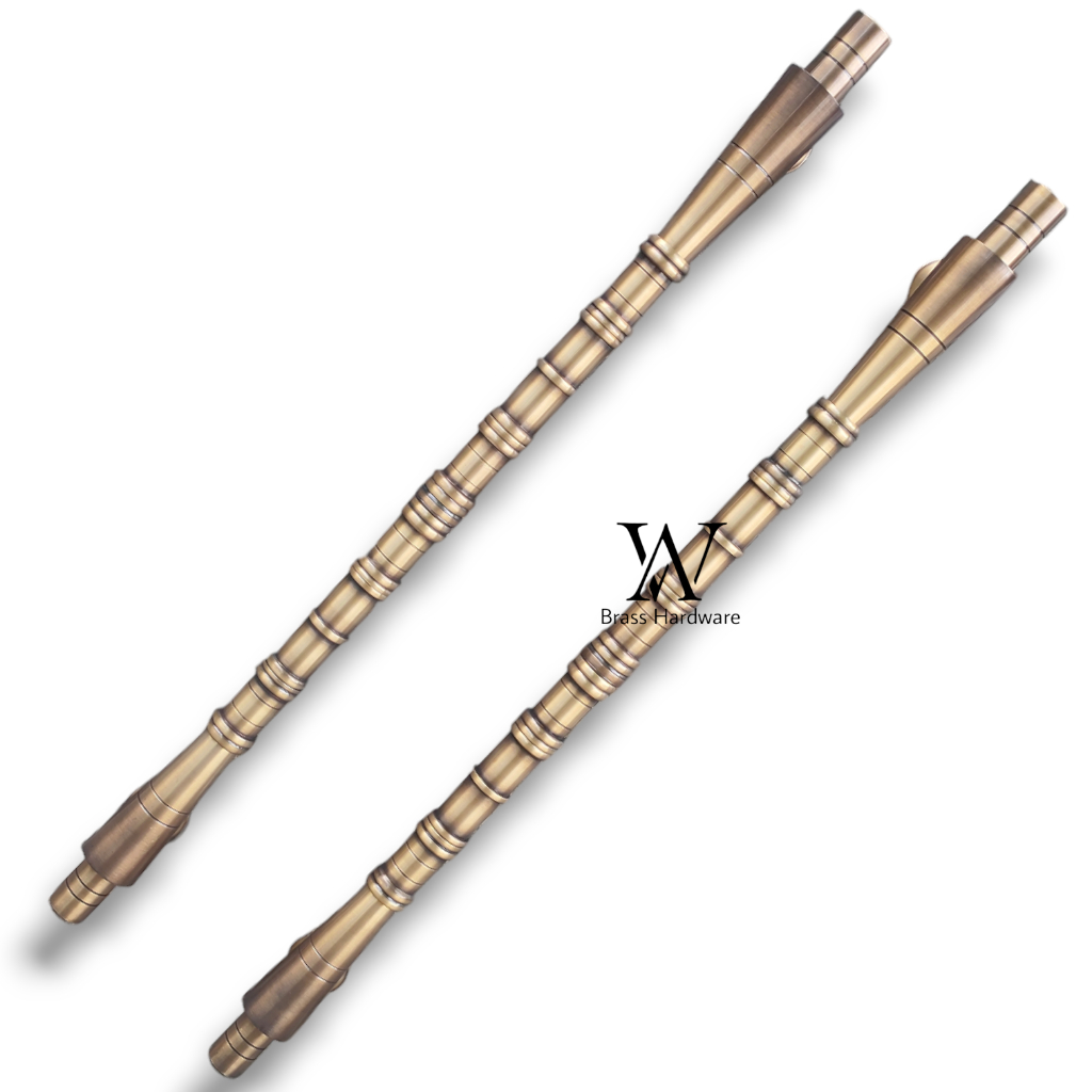 Jual Handle Pintu Rumah Kuningan Antik Motif Bambu Cincin 80 cm 2 Pcs ...