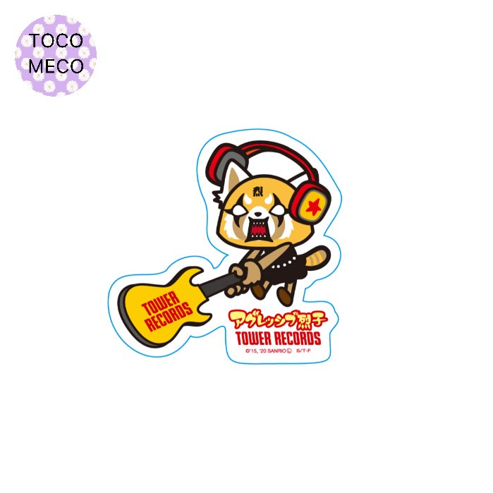 Jual sticker tower records x sanrio Aggretsuko rage guitar stiker anime ...
