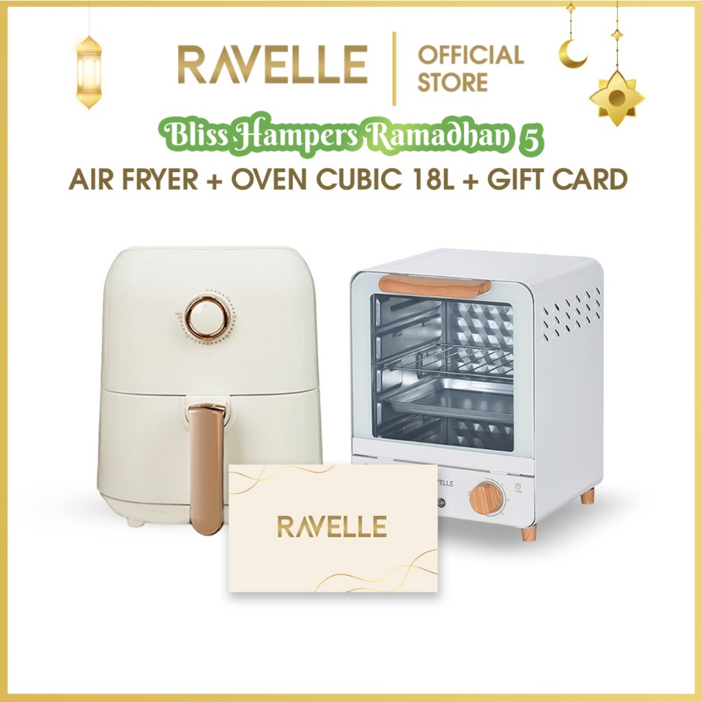 Jual RAVELLE Bliss Hampers Ramadhan 5 - Cubic Oven 18L White + Air Fryer 3L Cotton White ...