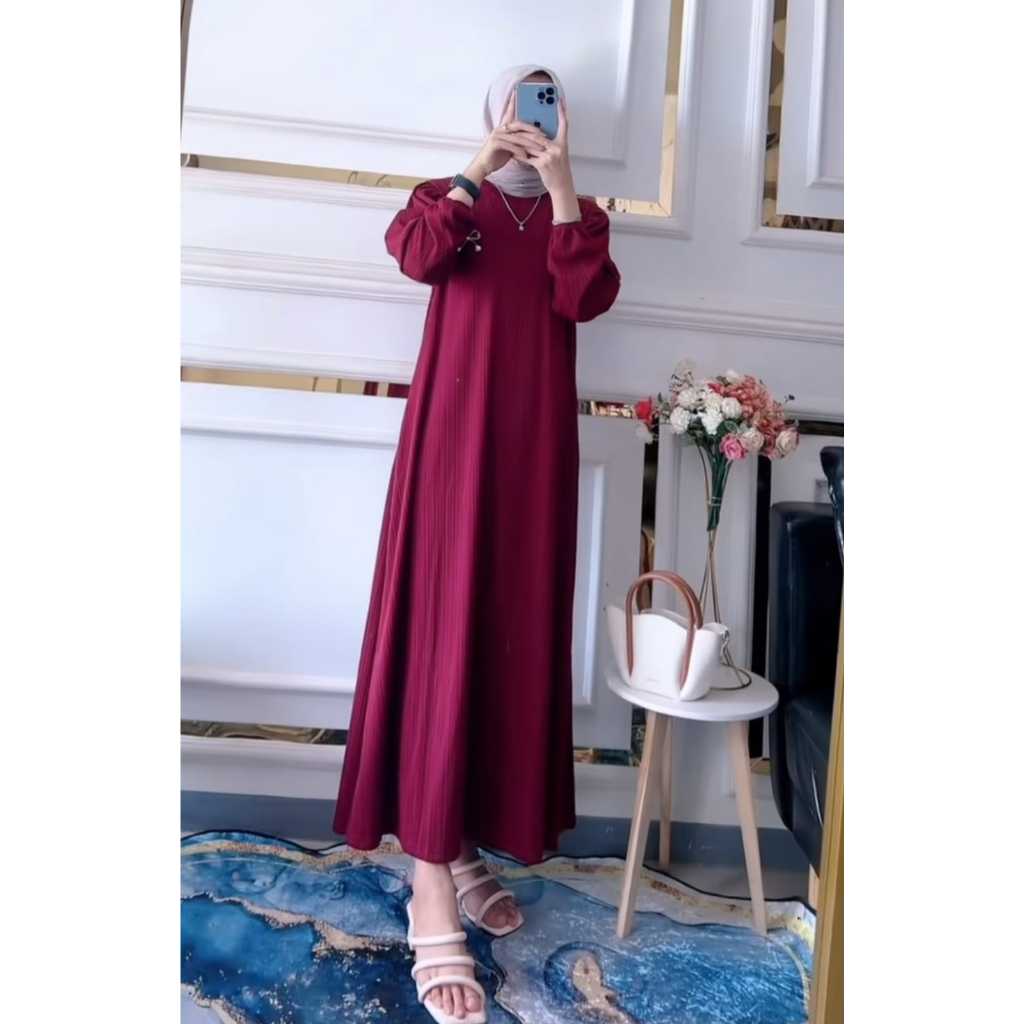 Jual GAMIS SORAYA | GAMIS REMPEL TANGAN | GAMIS KNIT CONDRU | GAMIS ...