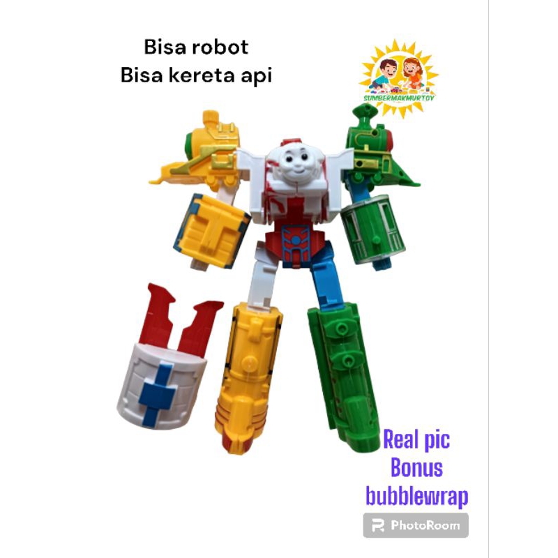 Jual Mainan Anak Robot bisa berubah menjadi kereta api kemasan kotak ...