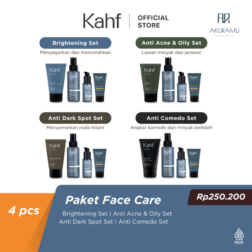 Jual Paket Kahf Perawatan Kulit Isi 4 pcs - Paket Face Care Isi 4pcs ...