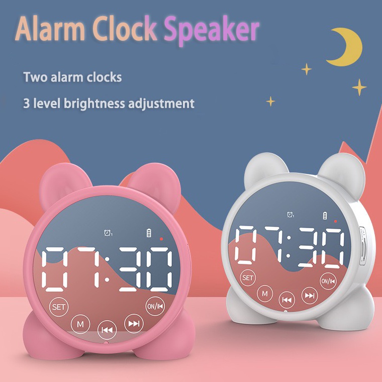 Jual Speaker Jam Bluetooth Mini Versi 5 Alarm dan Radio W | Shopee ...