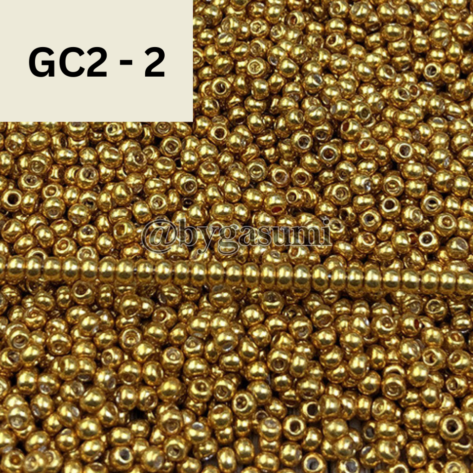 Jual (GC2 & GC3) Manik Emas Premium Ukuran Seragam 2 mm (11/0) & 3 mm ...