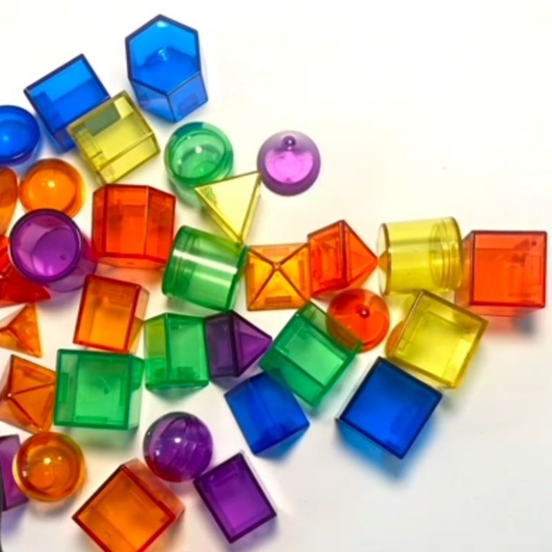 Jual 60 pieces Transparent 3D Geometric Solids / 60 pieces Rainbow 3D ...