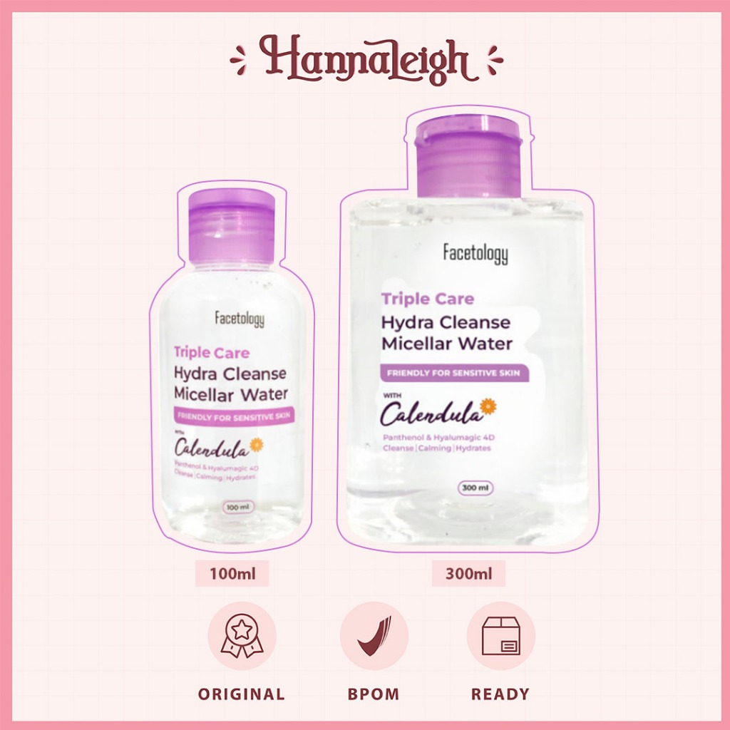 Jual FACETOLOGY - Triple Care Cleanse Micellar Water 100ml dan 300ml | Shopee Indonesia