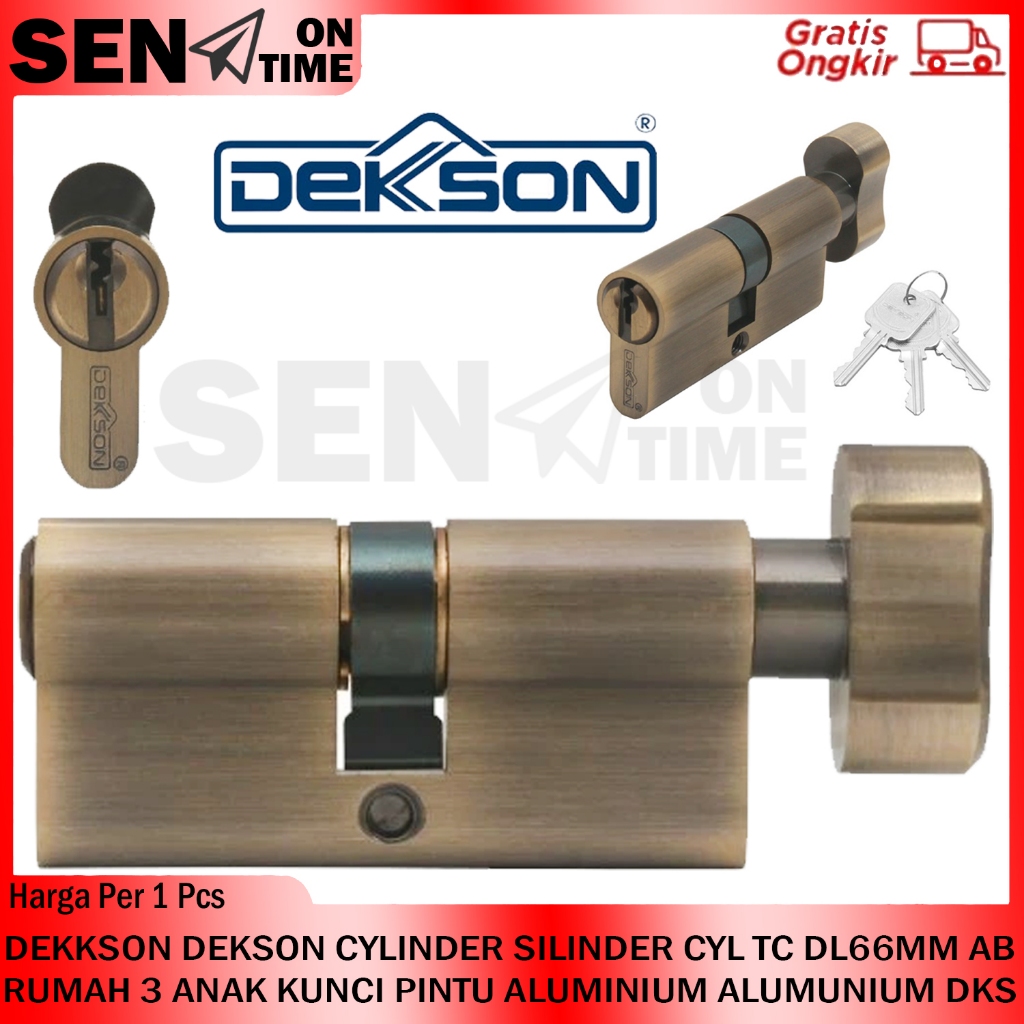 Jual DEKKSON DEKSON CYLINDER SILINDER CYL TC DL66MM AB RUMAH 3 ANAK KUNCI PINTU ALUMINIUM ...