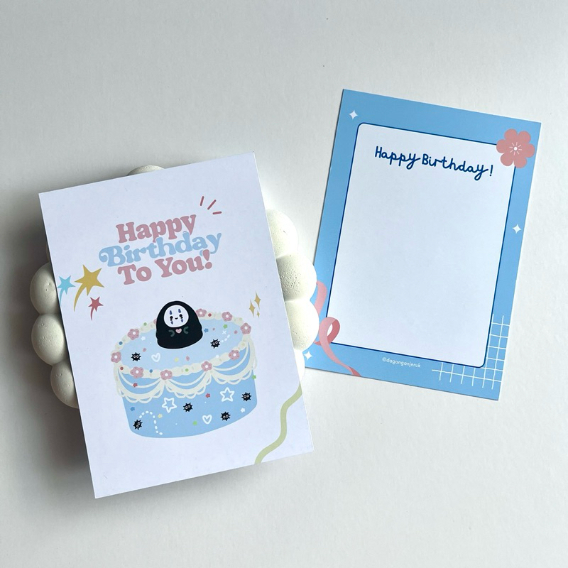 Jual Happy Birthday to You Card Ghibli Kaonashi Birthday Cake || Kartu ...