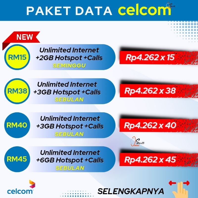 Jual PAKET UNLIMITED [ Murah ] KUOTA INTERNET Celcom | DATA INTERNET ...