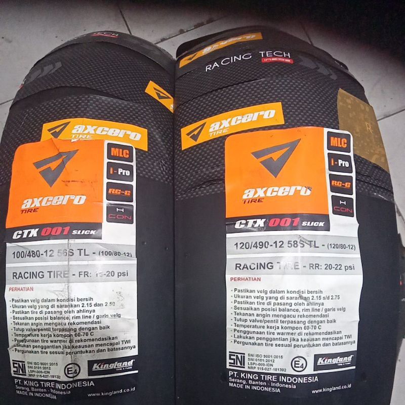 Jual ban kingland ring 12 axcero ctx-001 slick/botak sepasang depan dan ...