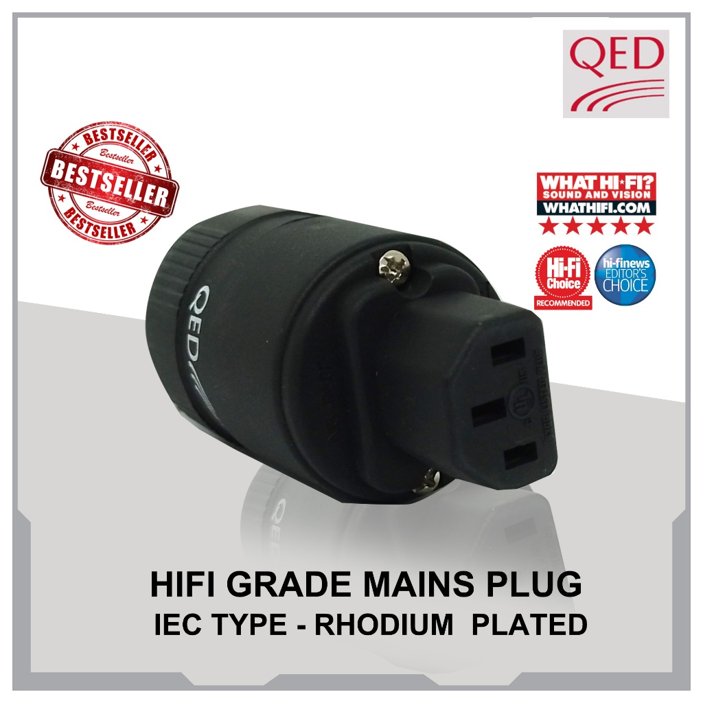 Jual QED UK HiFi IEC Connector Rhodium Socket Female HiFi Colokan Cewe ...