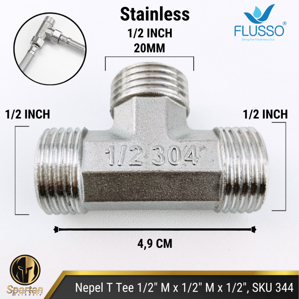 Jual Sambungan Pipa Kran Nepel T Tee Shower Kloset Sok Double Kni Keni Elbow Fitting Stainless ...