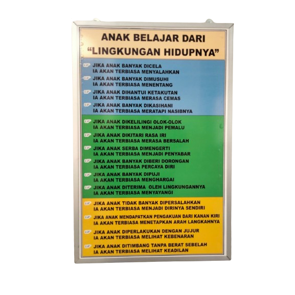 Jual Papan Slogan "Anak Belajar dari Lingkungannya" Ukuran 60x40 cm ...