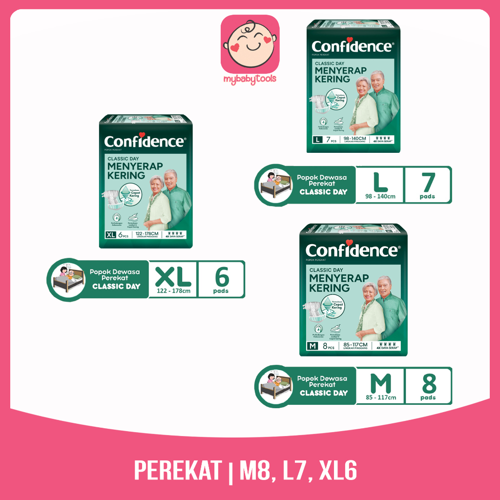 Jual CONFIDENCE ADULT DIAPERS CLASSIC DAY NIGHT M8 L7 XL6 POPOK DEWASA ...