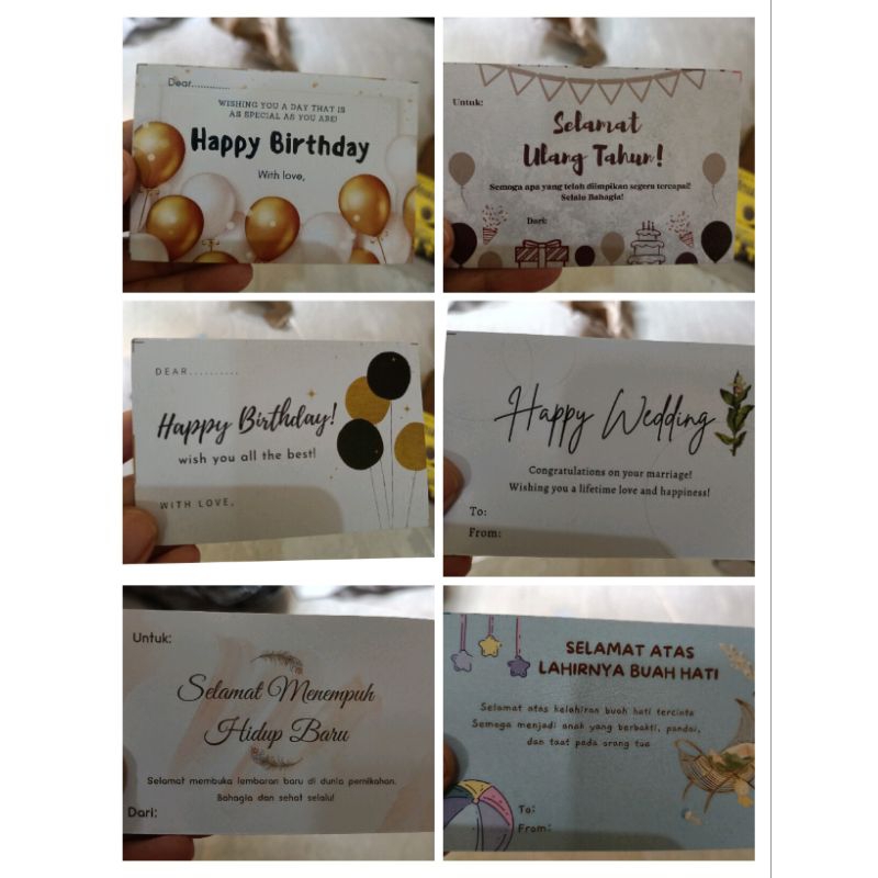 Jual MBJM - KARTU UCAPAN ULTAH KARTU UCAPAN HAPPY WEDDING KARTU UCAPAN ...