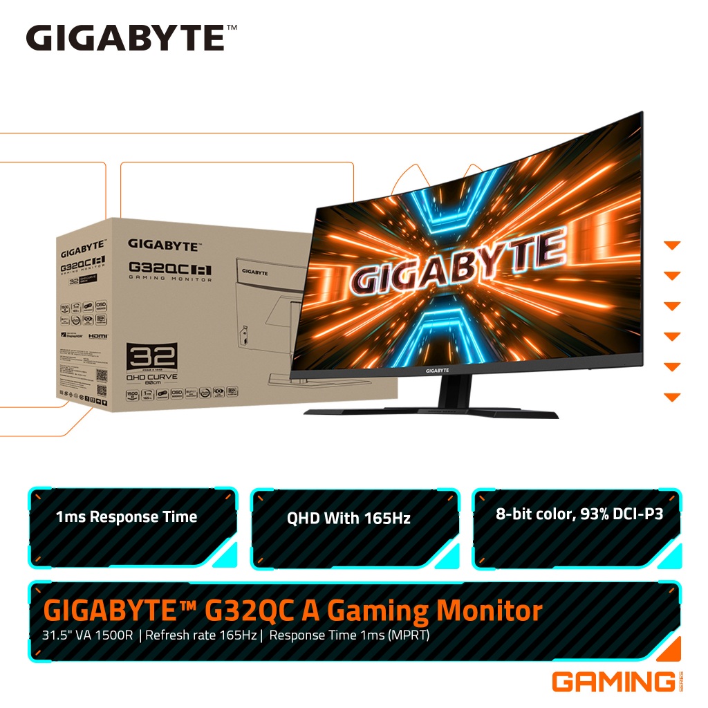 Jual Gigabyte G32QC A Gaming Monitor | Shopee Indonesia