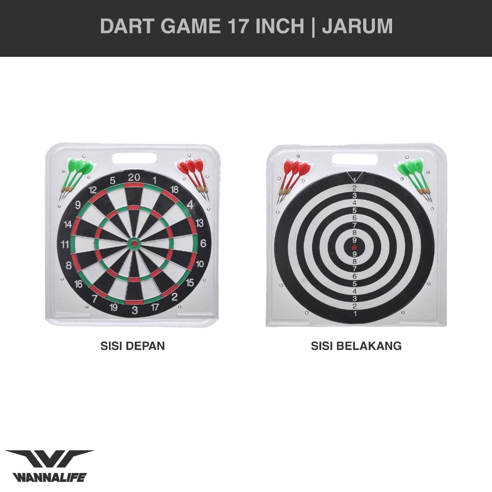 Jual ART I7Y DART GAME BESAR 17 inch Papan Dart Board Besar Ukuran 43 ...