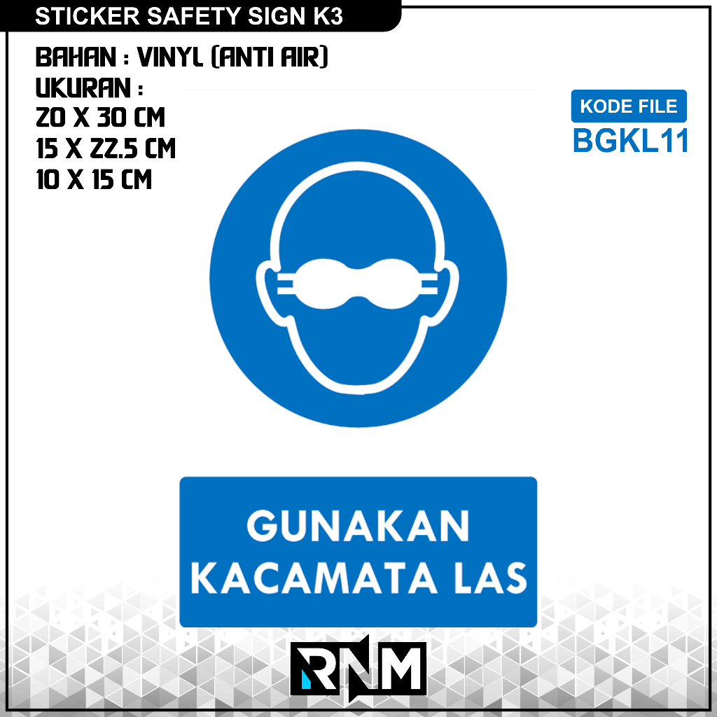 Jual STICKER SAFETY SIGN RAMBU K3 GUNAKAN KACAMATA LAS | Shopee Indonesia