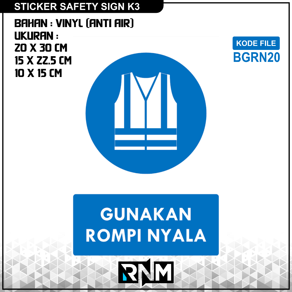 Jual STICKER SAFETY SIGN RAMBU K3 GUNAKAN ROMPI NYALA | Shopee Indonesia