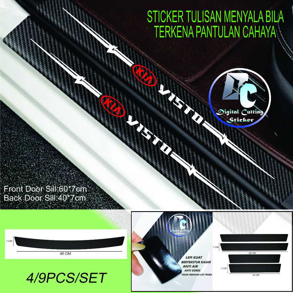 Jual Stiker Pelindung Pintu Mobil Visto 3D Door Sill Plate Guard KIa ...
