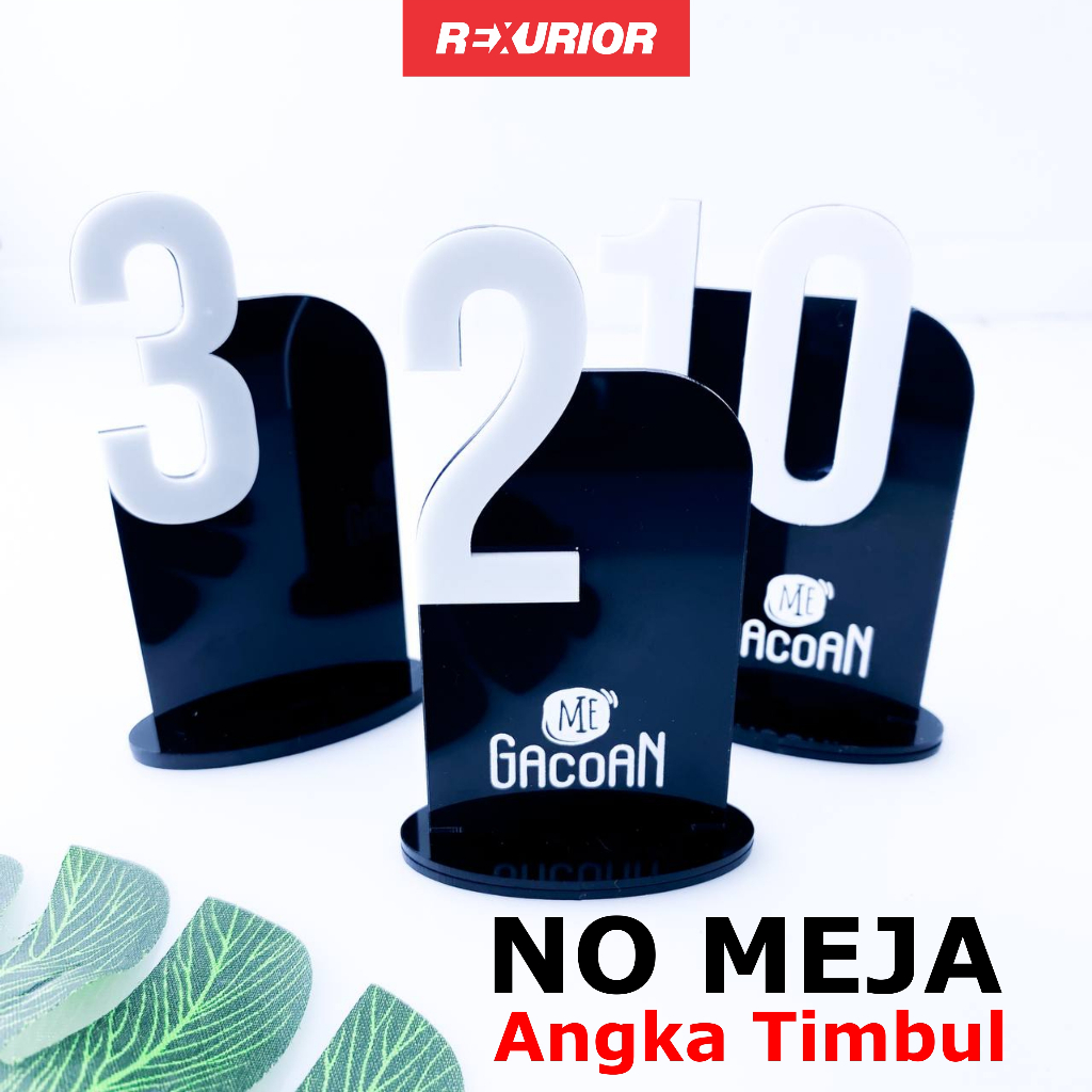 Jual No meja / nomor meja akrilik timbul custom nama I Rexurior ...