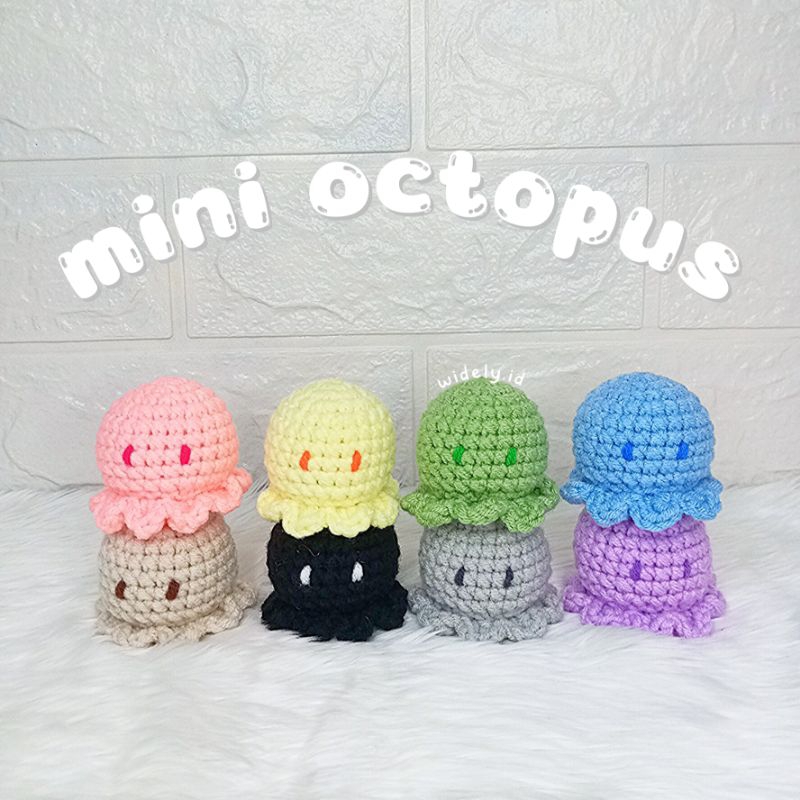 Jual AMIGURUMI / BONEKA RAJUT MINI GURITA UBUR OCTOPUS CROCHET ...