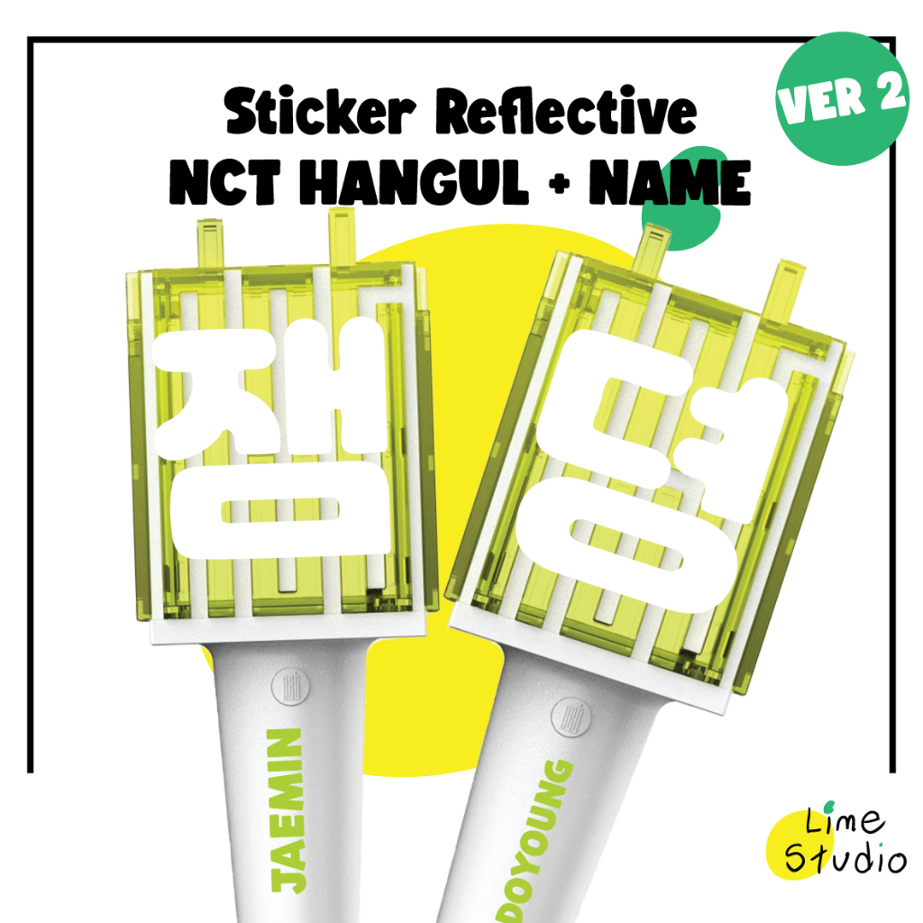 Jual 1 SET (Hangul + Name) Sticker Deco Reflective Lighstick NCT ...