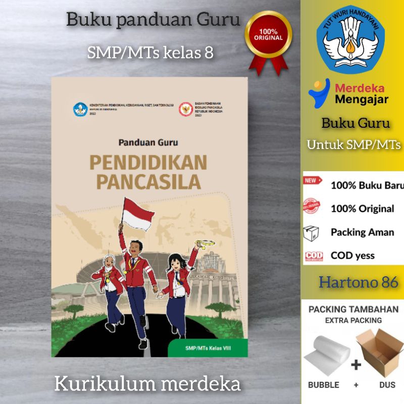 Jual Buku panduan Guru Pendidikan Pancasila/PKN Untuk SMP/MTs Kelas 8 kurikulum merdeka dan BPIP ...