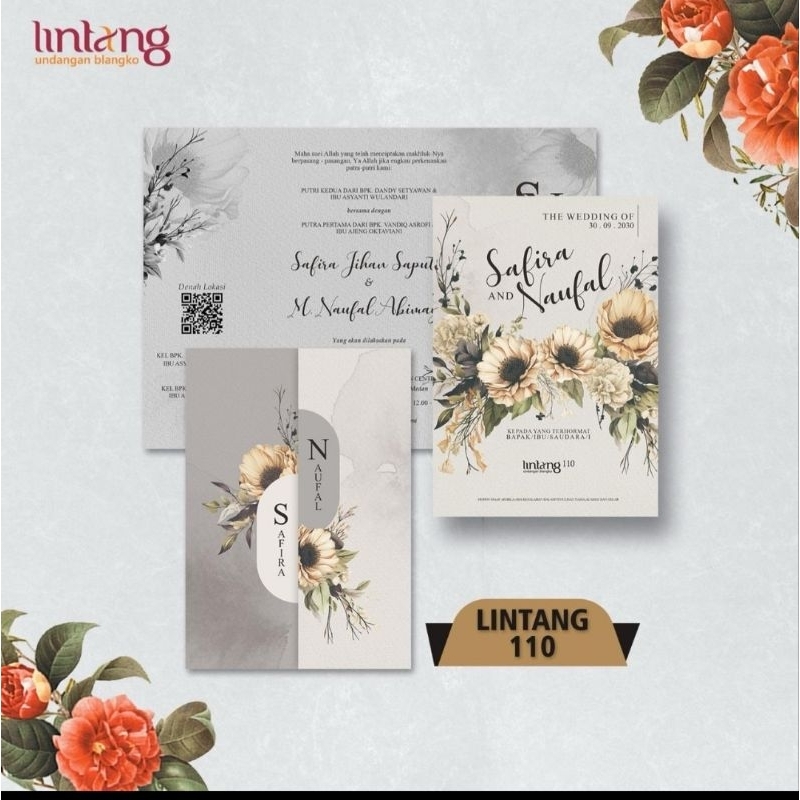 Jual Undangan Model Lipat 3|Undangan Termurah|Undangan Simple Murah ...