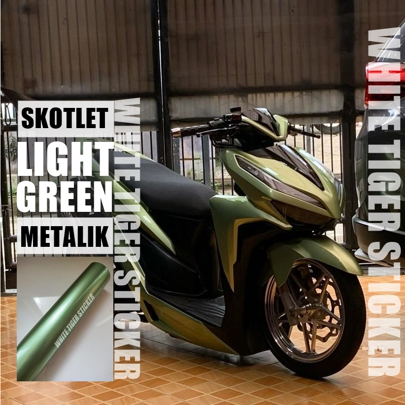 Jual SKOTLET STIKER MOTOR LIGHT GREEN METALIK CANDY SKOTLET MILENIUM ...