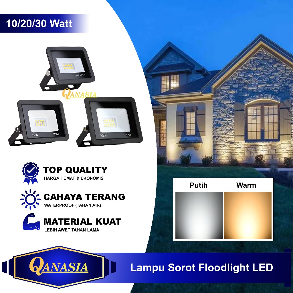 Jual Lampu Sorot LED 10W/20W/30W/50W - Tembak Terang Waterproof | Cocok Untuk Halaman, Taman ...