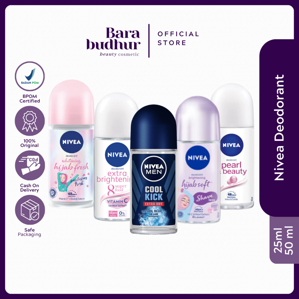 Jual Nivea Deodorant Roll On Extra Brightening Hijab Soft Shaveless ...