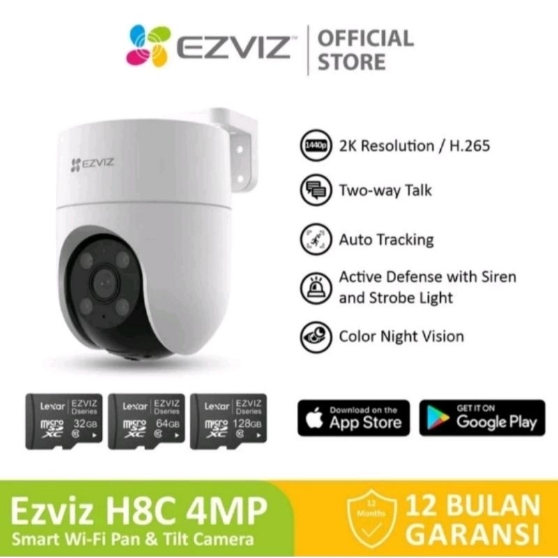 Jual ezviz H8c 4MP 2K+ Outdoor CCTV Pan & Tilt Wifi IP Camera Auto Tracking | Shopee Indonesia