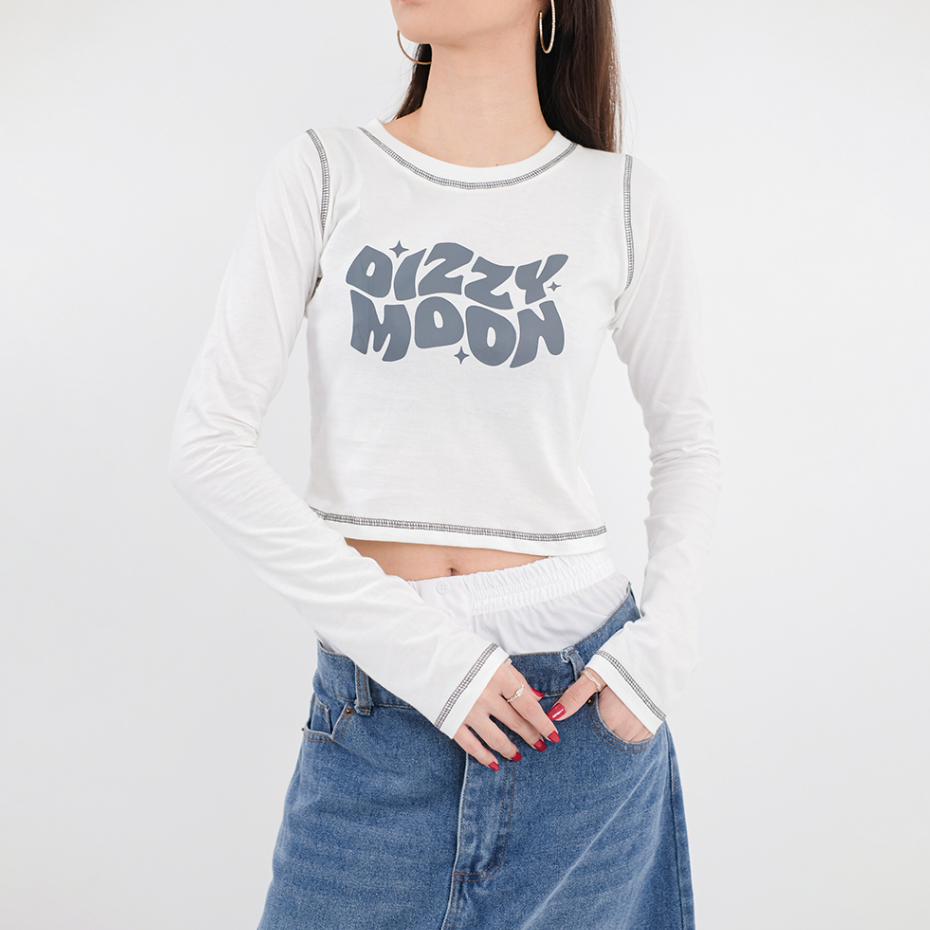 Jual Croptop Lengan Panjang Dizzy Moon / Crop Wanita / Baju Crop Top / Atasan Wanita Kekinian ...