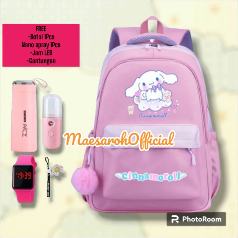 Jual BANYAK BONUS NYA Tas Sanrio Cinnamorol Kuromi Tas Ransel Sekolah Korea Anak Perempuan SD ...
