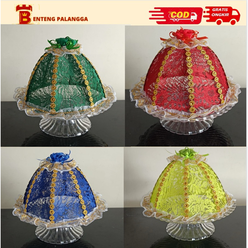 Jual Tutup Bosara Kerucut Khas Bugis Makassar Hijau Merah Biru | Shopee ...