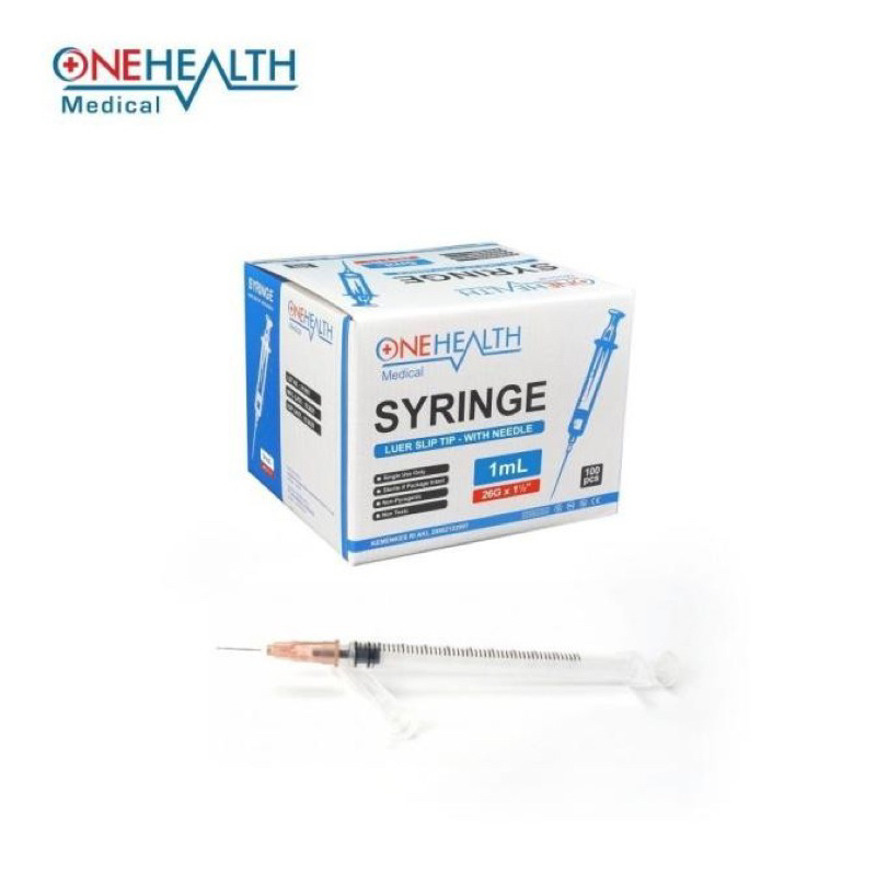 Jual Onehealth Spuit 1 cc Per Pcs Syringe 1 cc Satuan | Alat Injeksi ...