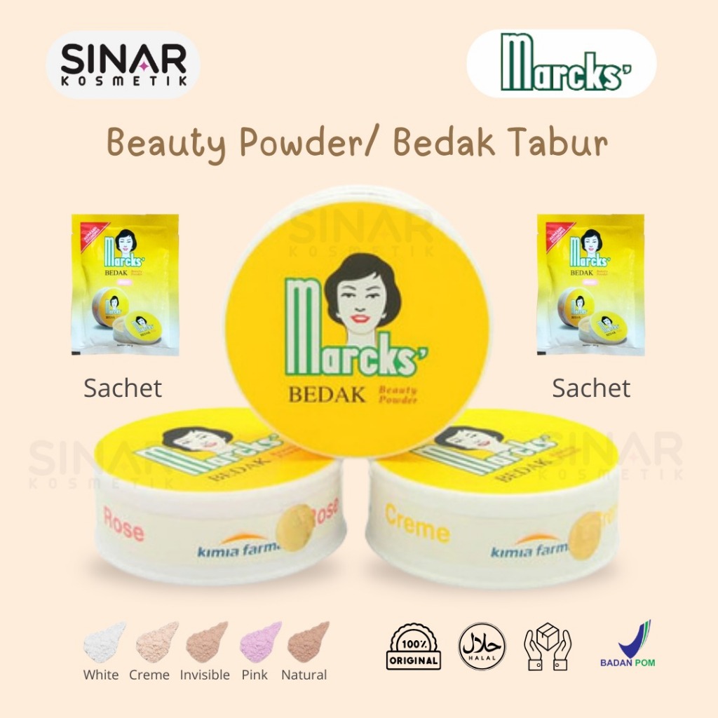 Jual Marcks Beauty Powder Bedak Tabur | Full size 40 gr | Shopee Indonesia