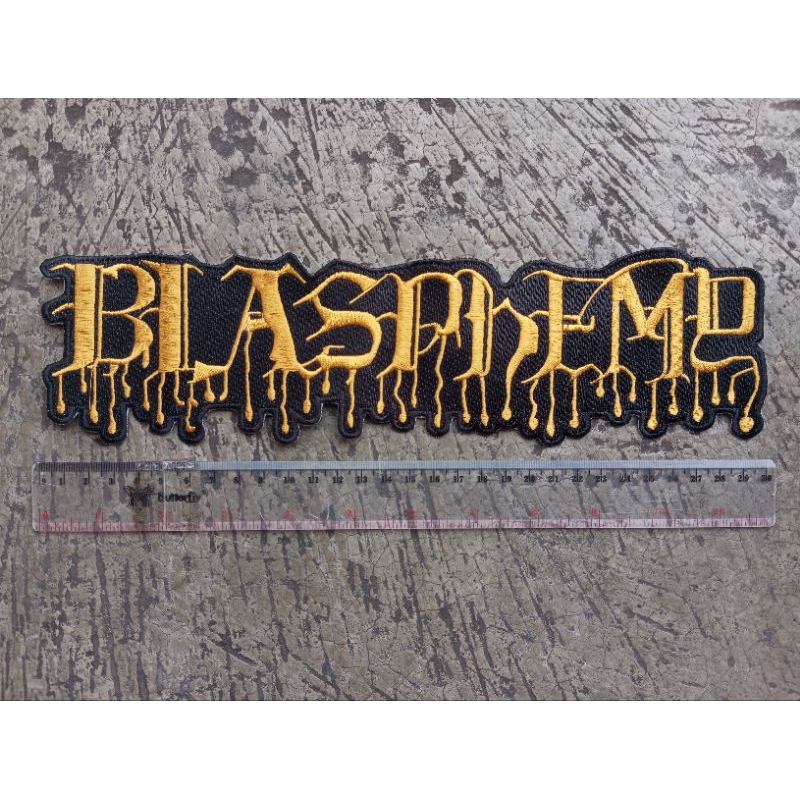 Jual backshape embroidery blasphemy gold | Shopee Indonesia