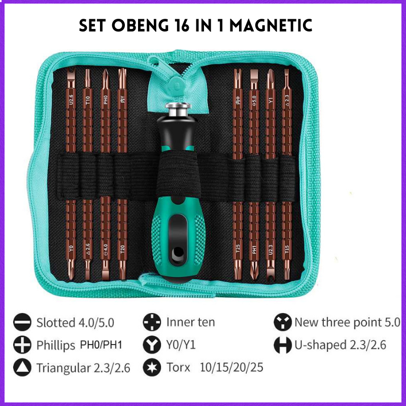 Jual COD LUXIANZI Set Obeng 16 in 1 Magnetic Bits Screwdriver High ...