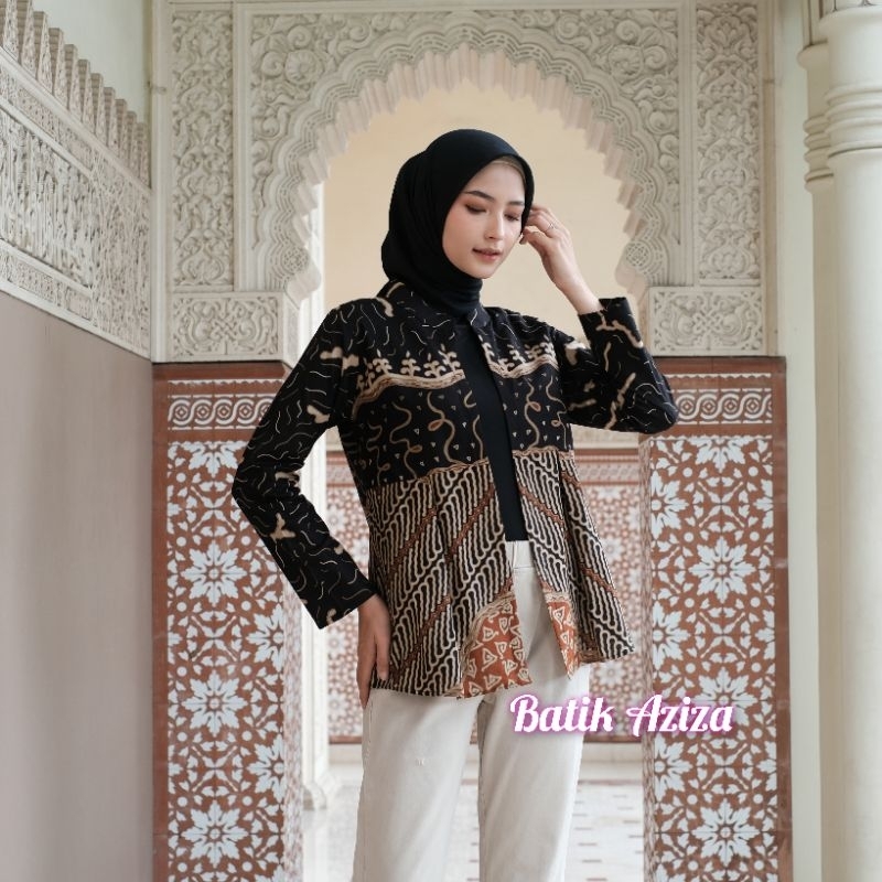 Jual Outer Batik Wanita / Blazer Wanita Modern / Atasan Batik Kerja / Blazer Seno by Batik Aziza ...