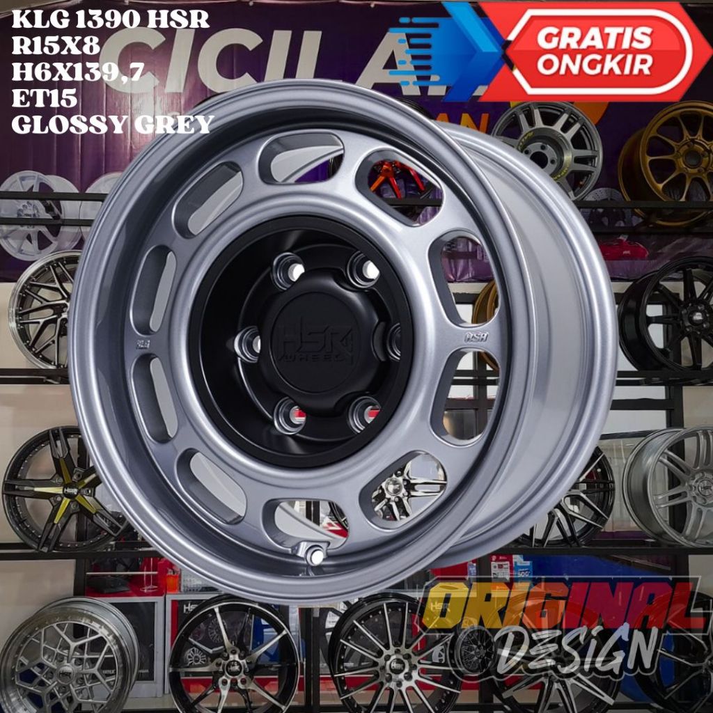 Jual Velg Mobil Ring 15 HSR KLG R15 LEBAR 8 INCH BAUT 6 PCD 6X139,7 ET15 GREY | Shopee Indonesia