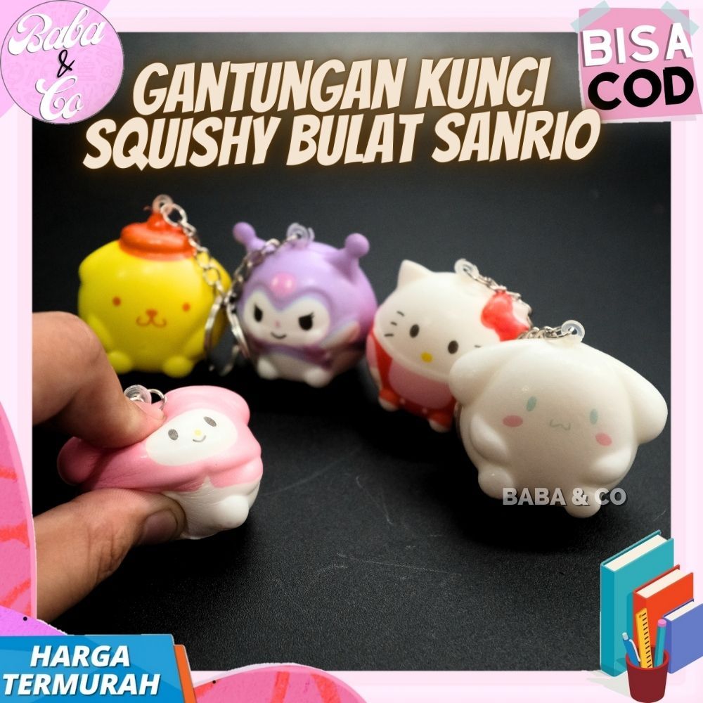Jual GANTUNGAN KUNCI SQUISHY SANRIO BULAT KEYCHAIN SQUISHY SANRIO SLOW ...